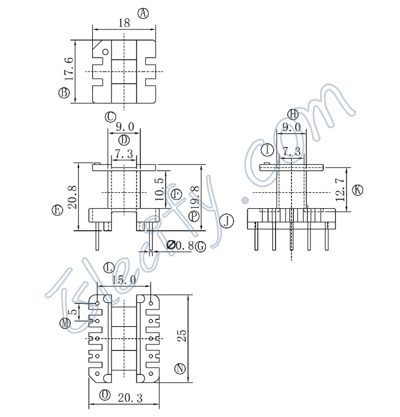 EE25 PC40 Ferrite Cores and bobbin 25mm – elecify